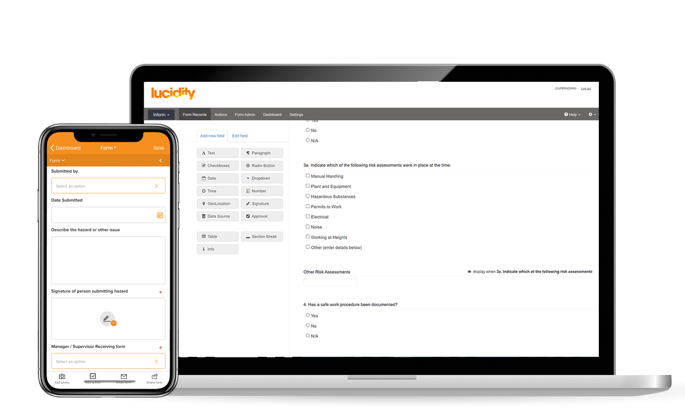 Safety Digital Form Builder - Checklists, Audits & More | Lucidity