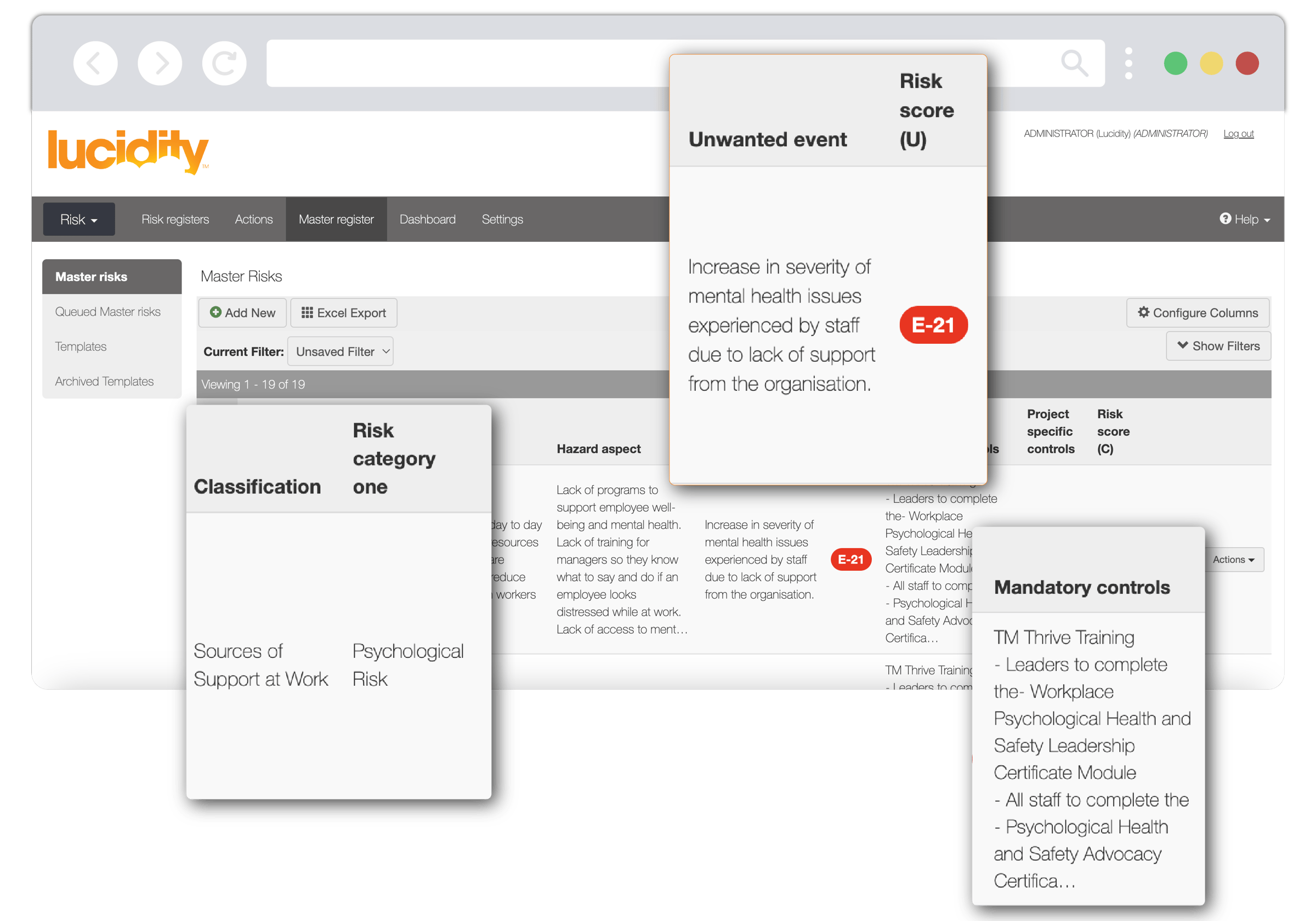 Using Lucidity to manage psychological health & safety