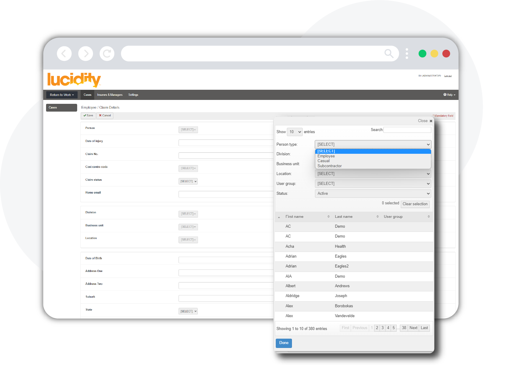 Return to Work Software - Injury Management Software | Lucidity